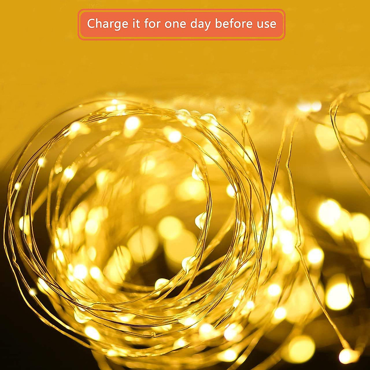 WINBOOM Solar String Lights,100LED Solar Powered Fairy Lights 32.8FT 8 Modes Waterproof Copper Wire Solar Decorative Lights Indoor Outdoor for Garden Yard Xmas Party Wedding Decorations(Warm White)