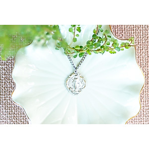 Heartland Store Hail Mary Prayer Sterling Silver Pendant + 24 Inch 2.4mm Endless Rhodium Plated Chain