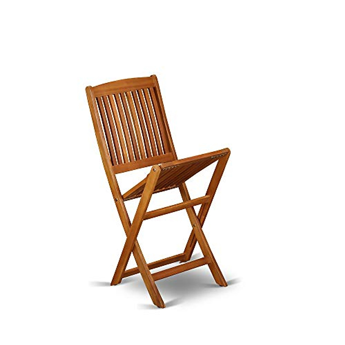 East West Furniture DICM5CWNA Diboll 5 Piece Patio Bistro Dining Furniture Set Includes an Oval Outdoor Acacia Wood Table and 4 Folding Side Chairs, 36x60 Inch, Natural Oil