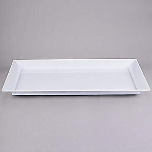 G.E.T. ML-242-W White 28" x 16" Rectangular Tray, Break Resistant Dishwasher Safe Melamine Plastic, Siciliano Collection