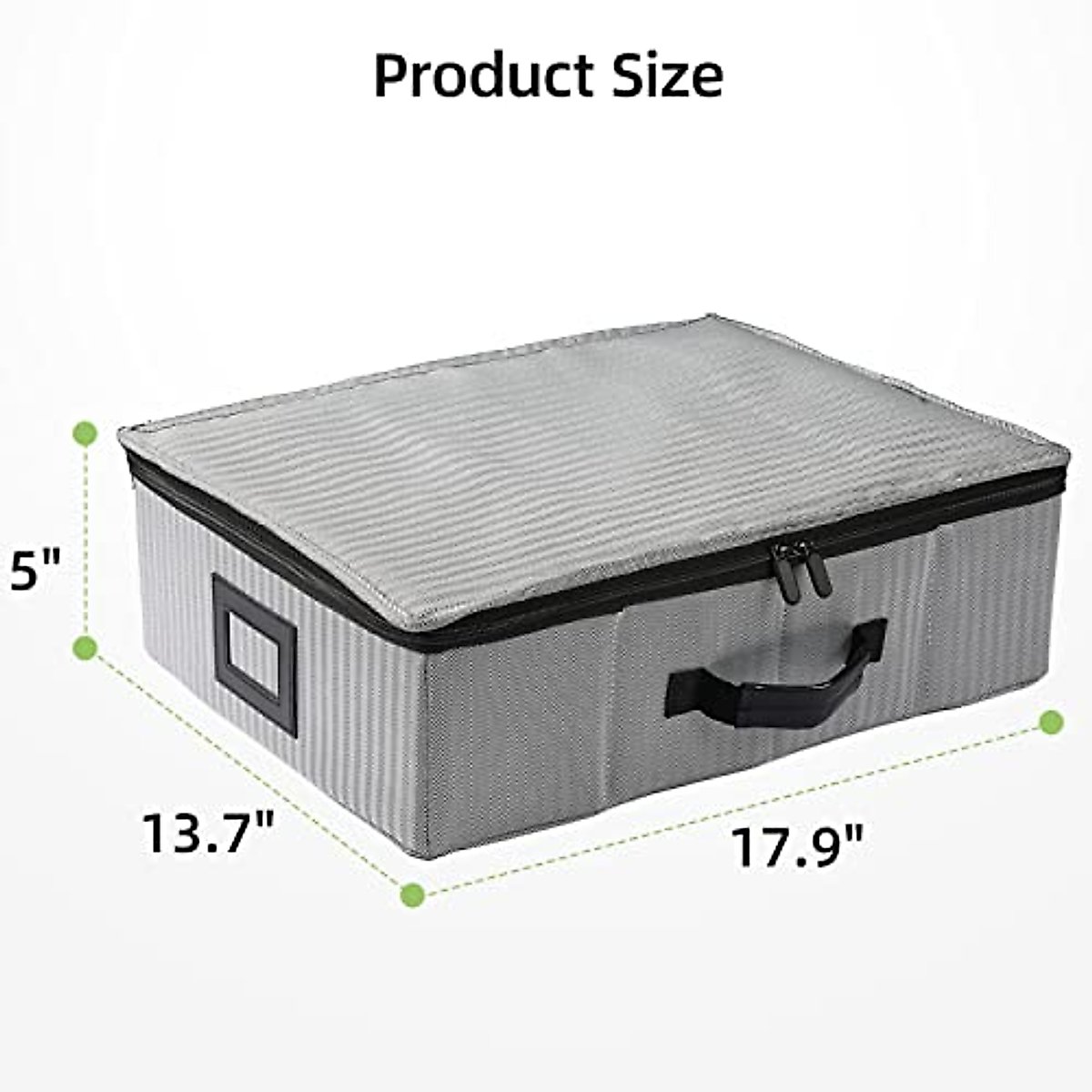 China Dinnerware Storage Organizer Set with Cup and Mug Storage, Stackable Coffee Cup Storage Organizer for a Set of 12, Hard Shell and Stackable Fully-Padded Inside with Sturdy Construction
