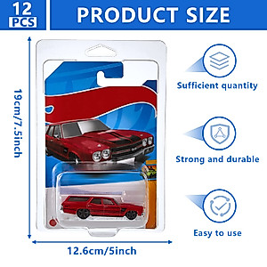 Tatuo 12 Pieces Protector Case Compatible with Hot Wheels Protector Packs for Display Storage, 6.5" x 4.25"