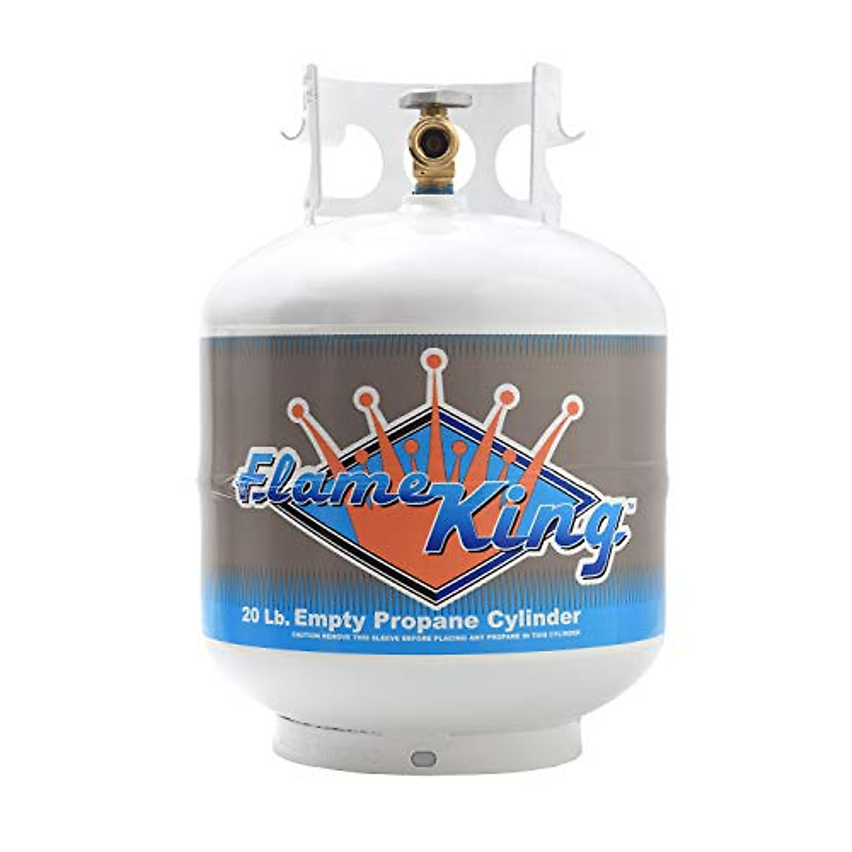 Flame King YSN-201 20-Pound Steel Propane Tank Cylinder with Type 1 OPD Valve, White