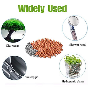 TUXBAWAY Filtration Stone Bead Balls Filter for Filtered Shower Head - Mineral Stone Filter for Purifying Water (Red Gray)