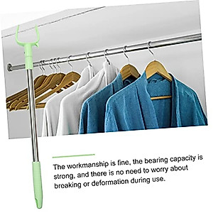 Holibanna 2pcs Clothes Pole Adjustable Hitch Metal Forks Metal Clothes Hanger Garment Hook Reach Pole Clothing Shepherd Hook Clothing Hanger Rod Home Clothes Rod Home Supplies Clothes Pole