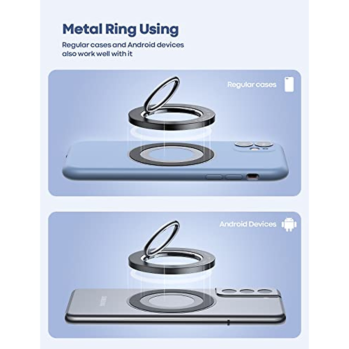 Lamicall Magnetic Phone Ring Holder for MagSafe, Magnet Finger Ring Grip Stand Holder,Compatible with iPhone 14 Plus 13 12, Pro, Pro Max, Mini, Mag safe Accessories, Misty Black