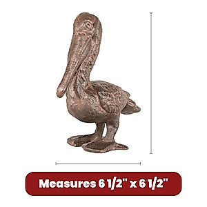 Cast Iron Pelican Decorative Door Stopper and Paperweight - Heavy Duty Door Bumper for Bottom of Door Weighing 2 lbs 3 oz Measuring 6.5'' by 6.5'' - Cute and Functional Door Stopper