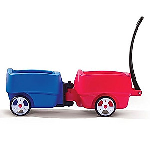 Step2 Choo Choo Wagon and Trailer - Red, White & Blue - Children's Wagon - Perfect for Siblings, Triplets, Friends - Festive Wagon for Parades and Summer Fun