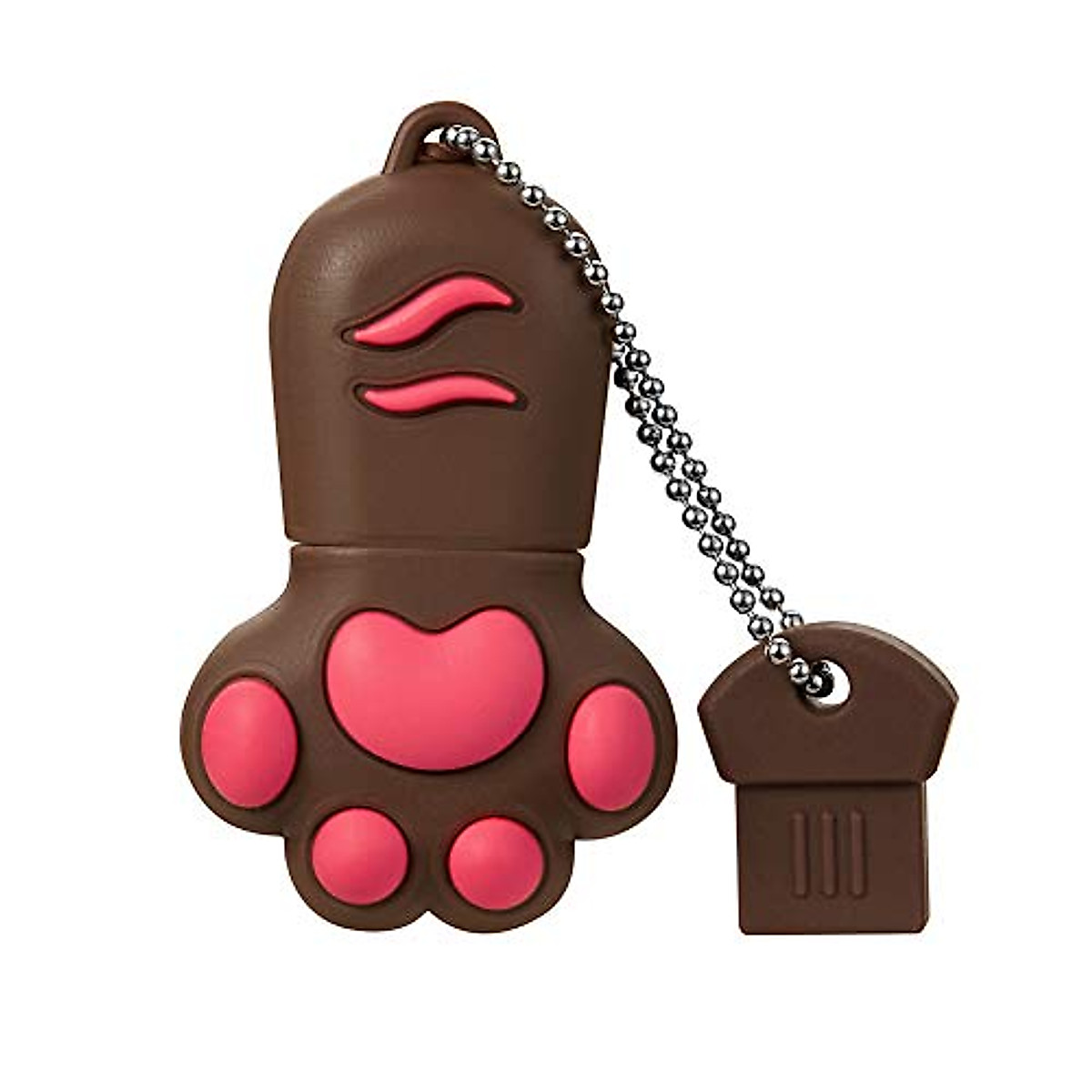 USB Flash Drives, 8GB / 16GB / 32GB / 64GB Waterproof USB 2.0 USB Memory Stick Data Storage Pendrive Thumb Drives (64GB, Brown Paw)