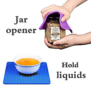 CAKETIME Silicone Trivet Mats - Hot Pads Spoon Rest, Multipurpose Trivet for Hot Dishers Heat Resistant Food Grade Silicone Set of 4