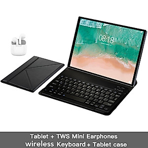 Acogedor 10.1 Inch Tablet for Android 11.0, 5G WiFi 12GB RAM, 256GB ROM, 8+20MP Dual Camera, MT6735 8 Core, HD Tablet with BT Keyboard Earbuds US Plug 100‑240V (US Plug)