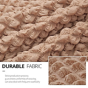 NICEEC Loveseat Slipcover Khaki Loveseat Cover 1 Piece Easy Fitted Sofa Couch Cover Universal High Stretch Durable Furniture Protector Love Seat with Skirt Country Style (2 Seater Khaki)