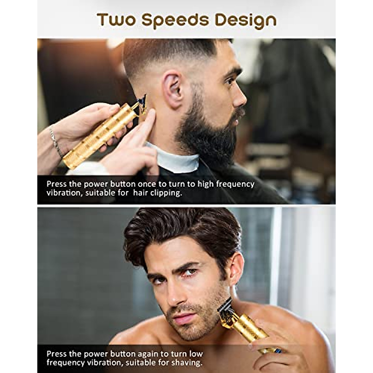 Qhou Hair Trimmer, Upgraded T Outline Clippers for Men, Cordless Electric Hair Trimmer Hair Cutting Kit with Hair Clippers Cordless Rechargeable Hair Cutter Shaving with LED Display