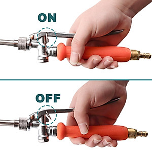 All Metal 29 Inches Sprayer Wand,Suitable for 1/2" & 3/8" Hose Quick Connectors, 1/4" & 3/8" Brass Barb Sprayer Wand Replacement Built-in Shut Valve Stainless Steel Spray Wand, w/Hose Connector