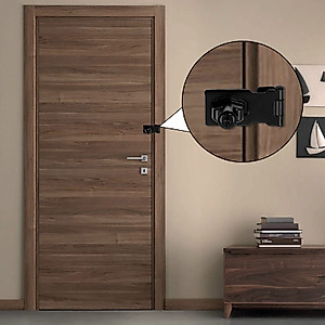 Jiozermi 2 Packs 2.5 Inch Hasp Locks with Keys, Stainless Steel Hasp Latches, Twist Knob Keyed Locking Hasp for Cabinet Small Door, Flat Black