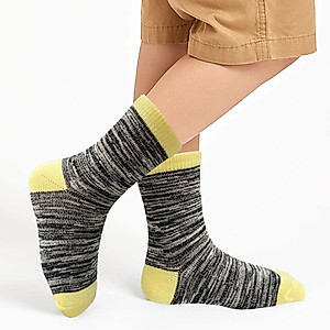 JAMEGIO Boys Socks 12 Pairs Crew Socks for Toddler Kids Boys Athletic Cotton Socks(2-4 Years)