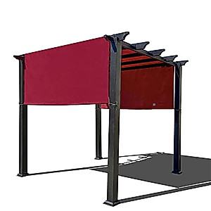 Alion Home Universal Waterproof Pergola Shade Cover – Pergola Replacement Canopy – Outdoor Adjustable Shade Cover with Heavy Duty Weighted Metal Rods (16' x 7', Burgundy Red)