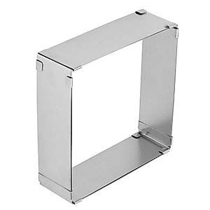 Square Mousse , Stainless Steel Square Cake Ring Square Mousse Ring Retractable Biscuits Cake Pastry Mould Baking Tool (L)