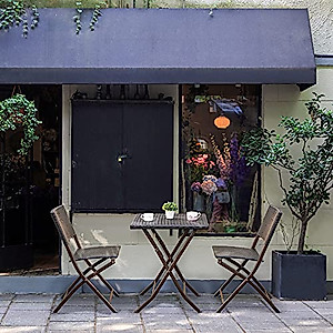 Grand patio Parma Rattan Patio Bistro Set, Weather Resistant Outdoor Furniture Sets with Rust-Proof Steel Frames, 3 Piece Bistro Set of Foldable Garden Table and Chairs, Brown