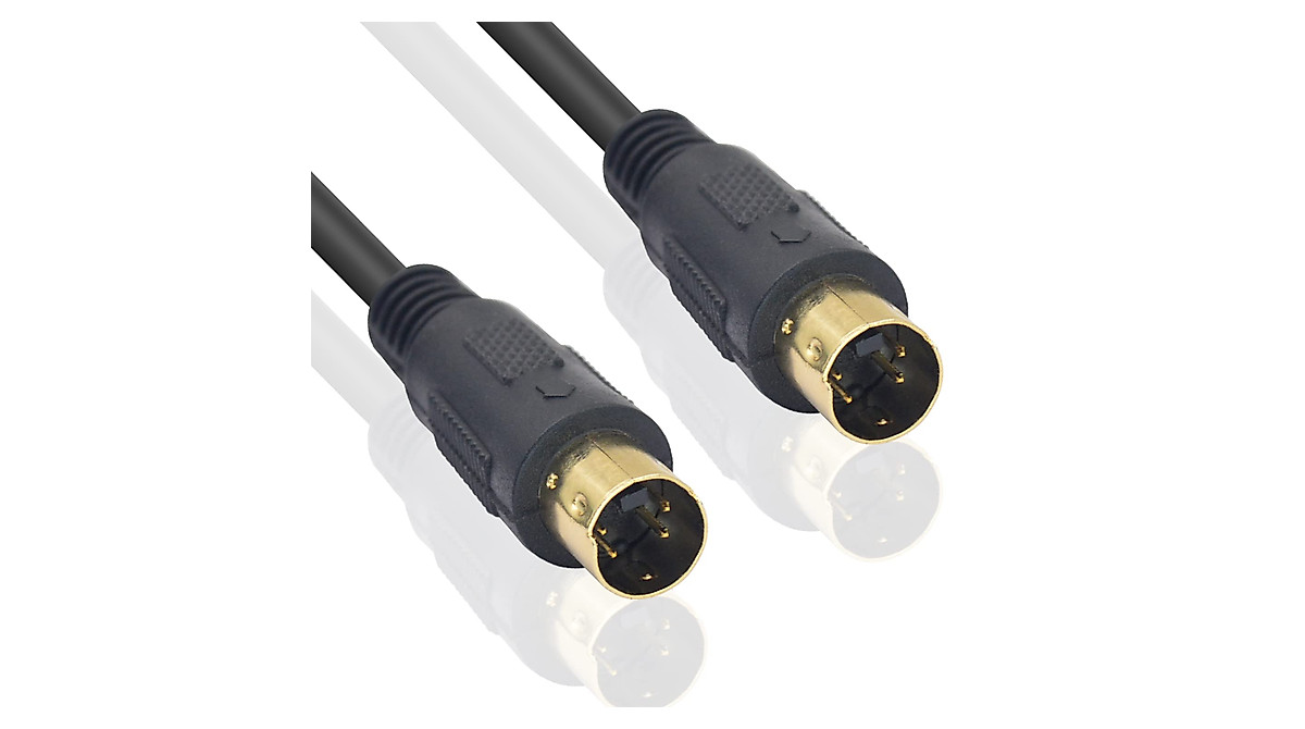 Poyiccot S-Video Cable 3.3ft Mini DIN 4 Pin Male to Male for HD Connections