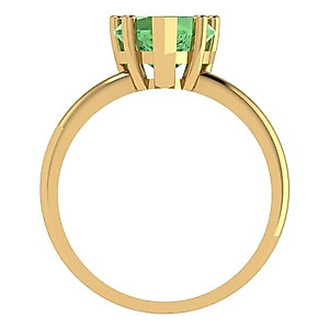 Clara Pucci 2.0 ct Heart Cut Solitaire Green Simulated Diamond Bridal Designer Anniversary Engagement Ring 14k Yellow Gold