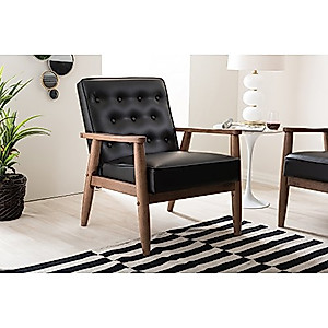 Baxton Studio BBT8013-Black Chair armchairs,Wood, Black