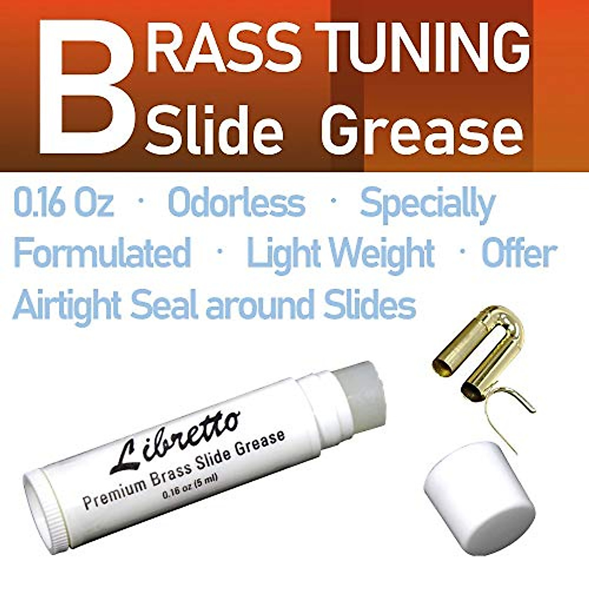 Libretto Trumpet (Cornet) ALL-INCLUSIVE Care Kit w/Instructions: Valve Oil+Slide Grease+Cleaning Cloth+Mouthpiece/Valve/Bore Brushes, Giftable Handy Case, Time to Clean & Extend Life of your Trumpet!