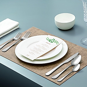 suoundey 40pcs Stainless Steel Silverware Set for 8, Kitchen Cutlery Set, Mirror Polished Forks Knives and Spoons Set for Home and Restaurant, Rust Resistant Eating Tableware Set