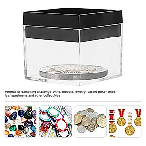 Baluue 20pcs Square Transparent Plastic Box Natural Rough Mineral Specimen Display Case Holder Jewelry Storage Container for Home Office Countertop