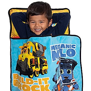 Mighty Express Trains Toddler Nap Mat Set – Includes Pillow and Fleece Blanket – Great for Boys Napping During Daycare or Preschool - Fits Toddlers