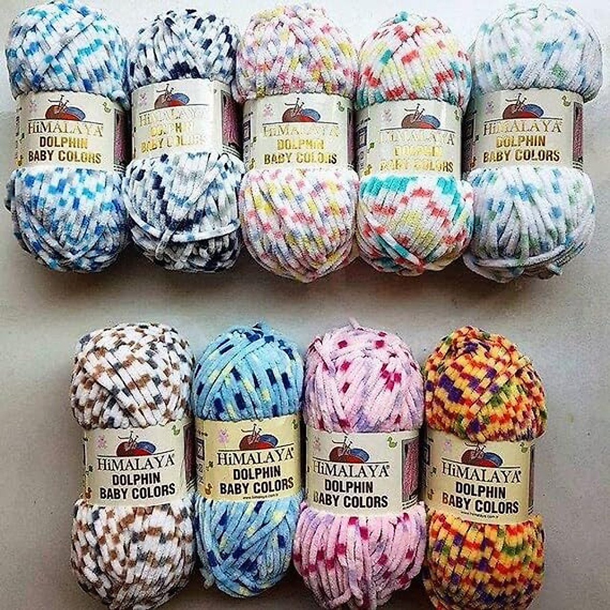 2 Pack/Skeins Himalaya Dolphin Baby Colors, Each Skein 100 Gr/3,5 oz, 120 mt/ 132 yd, Super Bulky Yarn, Blanket Yarn, Velvet Yarn, Knitting Yarn, Amigurumi Yarn, Baby Yarn (80409)