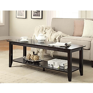 Convenience Concepts American Heritage Coffee Table with Shelf, Black