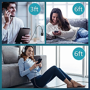 iPhone Charger, Lightning Cable MFi Certified iPhone Charger Cable 5Pack 0.6ft 2x3ft 2x6ft iPhone Charging Cable for iPhone 13 12 11 Xs Max XR X 8 8Plus 7 7Plus 6S 6S Plus SE iPad Nan More(Orange)