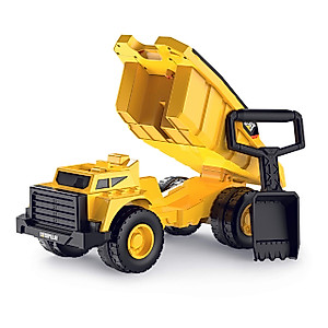 CAT Shovel and Sift Dump Truck Ride-On Toy for Kids and Children Ages 1-3 Years Old, Featuring Realistic Job Site Sounds and Removable Sifter and Shovel, Yellow/Black, by Kid Trax