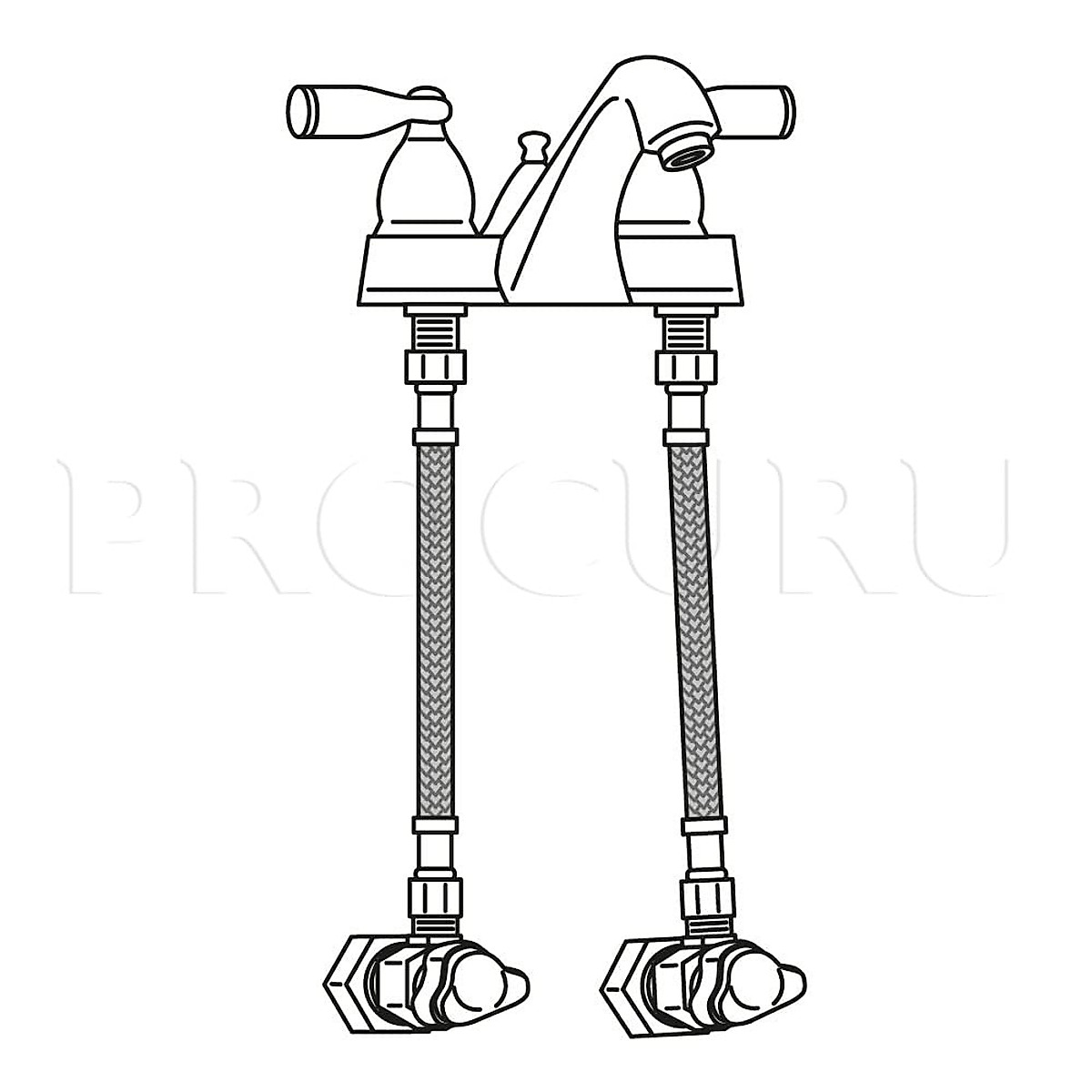 [2-Pack] PROCURU 16-Inch (1.3Ft) x 3/8" Comp x 1/2" FIP Faucet Hose Connector, Stainless Steel Braided Supply Line, Certified Safe (9SF16-2P)