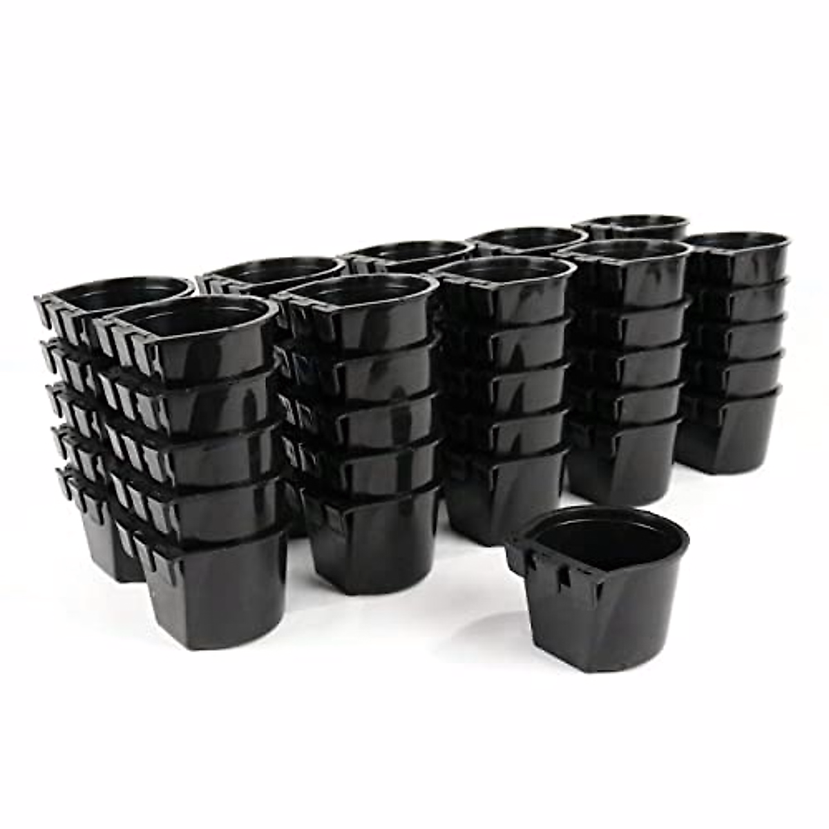 The ROP Shop | (Pack of 50) Black Cage Cups with Shift Lock Design for Fenced & Caged Animals