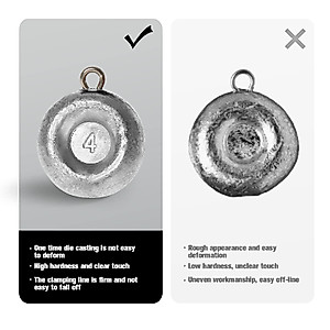 Croch Disc Sinkers Fishing Weights for Saltwater 1oz 2oz 3oz 4oz