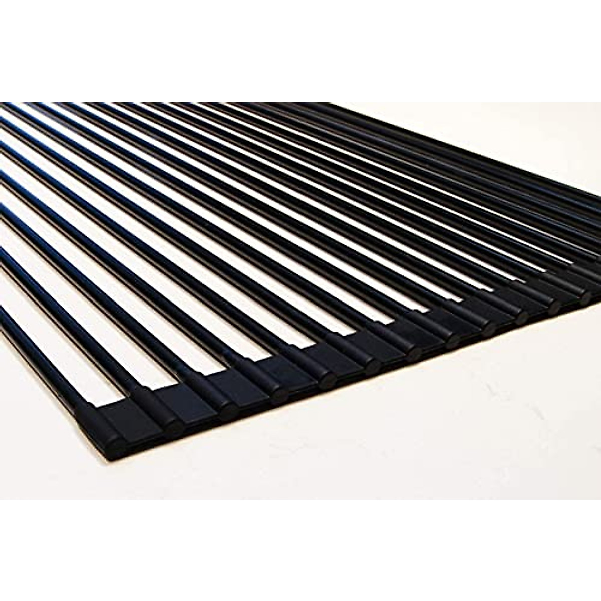 Generic Roll Up Drying Rack Black Multipurpose, 20.4x13.1 Inches, Silicone Coated Solid Stainless Rods, Dish Racks, Sink Cover for Counter Space, Small Kitchen, RV, and Apartment Must Haves