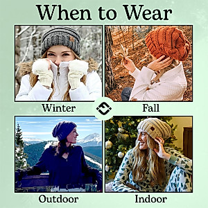 Funky Junque Oversized Slouchy Beanie for Women - Soft Warm Chunky Cable Knit Hat, One Size, Four-Tone Mix (Yellow, Hot Pink, Turquoise, Pink)