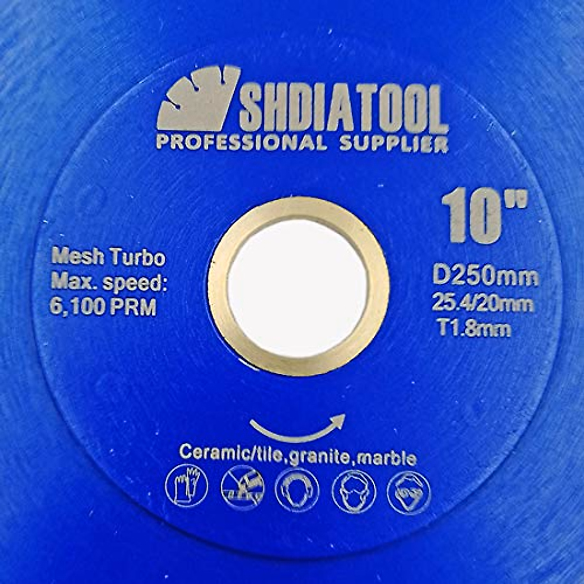 SHDIATOOL 10 Inch Diamond Saw Blade Cutting Disc for Porcelain Tile Ceramic Granite Marble Brick