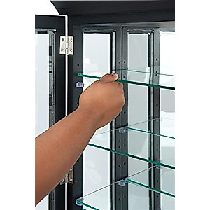 Displays2go 20" Countertop/Wall Mount Display Case, Adjustable Shelves, Locking - Black (DCC2033BK2)