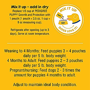 PEDIGREE PUPPY Soft Wet Dog Food Morsels in Sauce With Chicken, 3.5 oz Pouches, 16 Pack