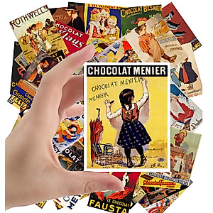 Large Stickers (24 pcs 2.5"x3.5") Chocolate Vintage Poster Ads Adverts
