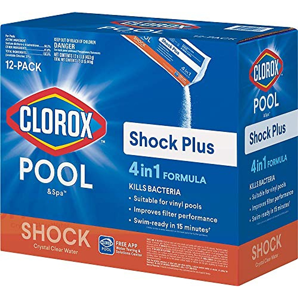 Clorox Pool&Spa 32312CLX Shock Plus, 12-Pound, White