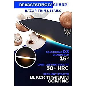 Dalstrong Paring Knife - 3.75 inch - Shadow Black Series - Black Titanium Nitride Coated - High Carbon - 7CR17MOV-X Vacuum Treated Steel - Sheath - NSF Certified