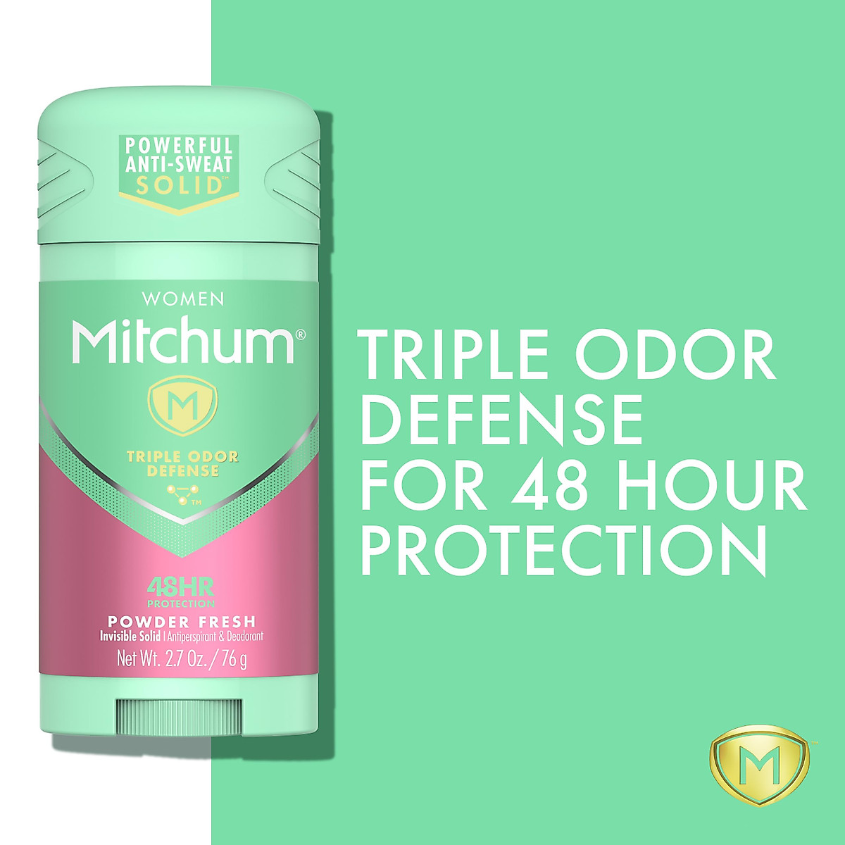 Women's Deodorant by Mitchum, Solid Antiperspirant Deodorant Stick, Powder Fresh, 2.7 Oz (Pack of 1)