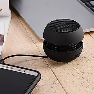 Portable Speaker, Mini USB Speaker with 3.5mm Jack on Bottom for Mobilephone PC Laptop MP3(Black)