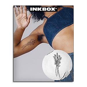 Inkbox Temporary Tattoos, Semi-Permanent Tattoo, One Premium Easy Long Lasting, Water-Resistant Temp Tattoo with For Now Ink - Lasts 1-2 Weeks, Floresco, 5x2in