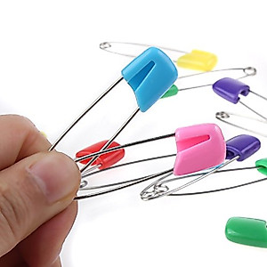 Haifly Baby Pins Nappy Pins Colored Safety Pins Child Infant Kids Locking Cloth Diaper Pins 50 Pcs