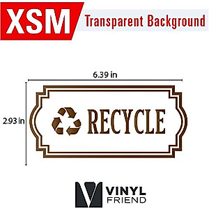 Recycle and Trash Elegant Decal to Organize Trash cans or Garbage containers and Walls - Premium Cut Vinyl Style 2 (XSmall, Copper-R)
